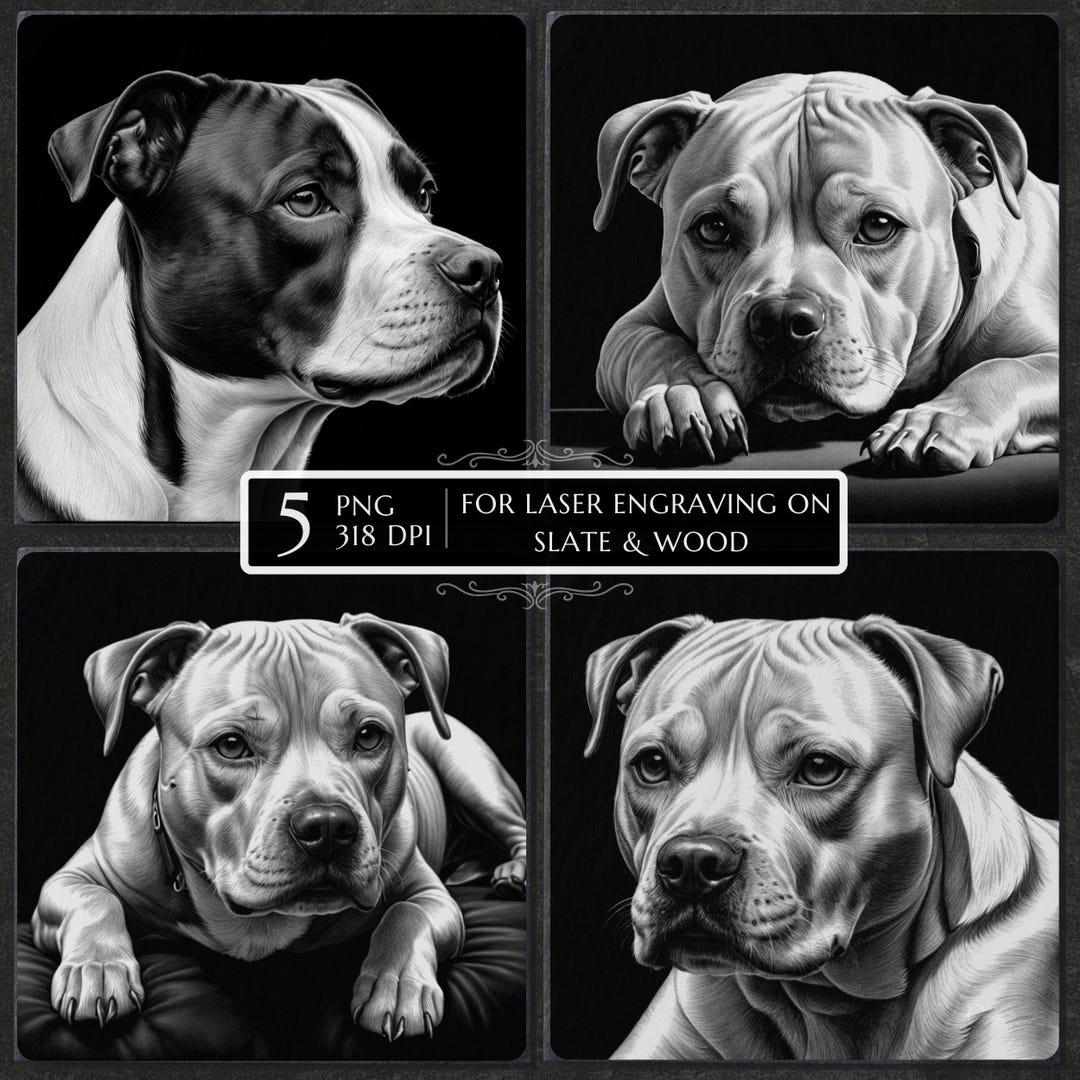 Staffordshire Bull Terrier PNG Laser Engraving File, Staffy Slate ...