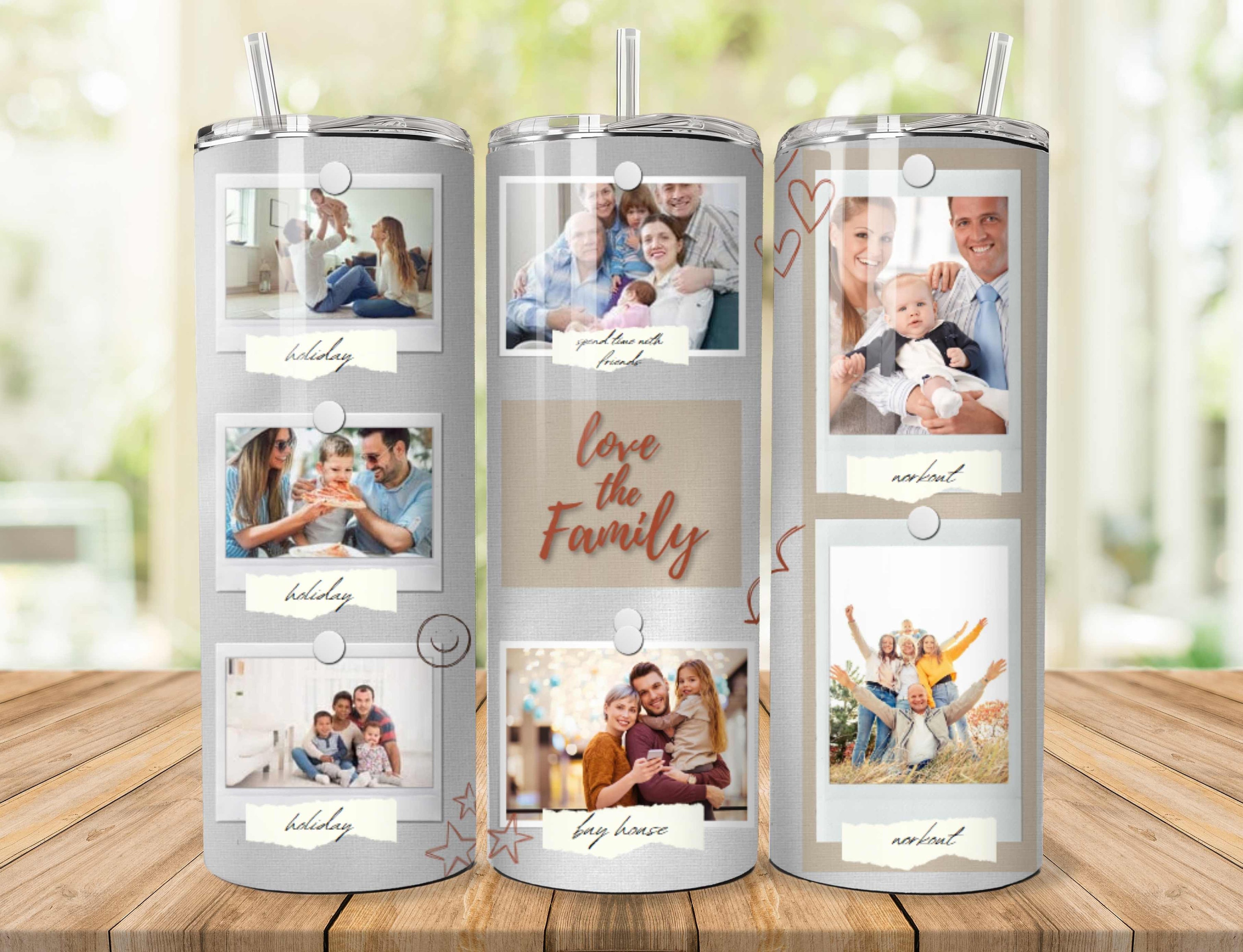 Photo Tumbler Wrap PNG, Add Own Text and Family Photo, Photo Tumbler ...