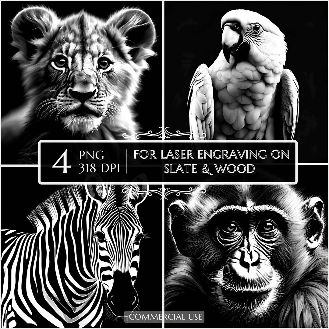 Wildlife PNG Bundle, 3D Animal Engrave Bundle, Coaster Engraving Animal ...