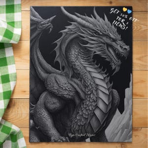 3D Dragon Laser Engraving PNG Bundle, Slate Coaster Dragon File, Wood ...