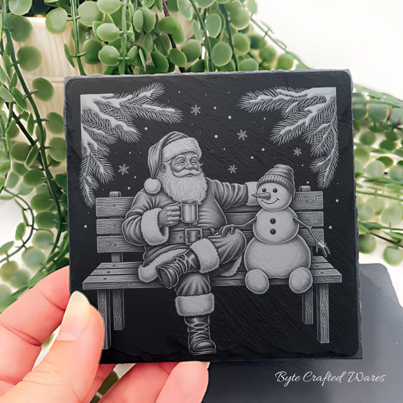 Santa's Crew Christmas Scenes Laser Engraving File, Laser Burn PNG ...