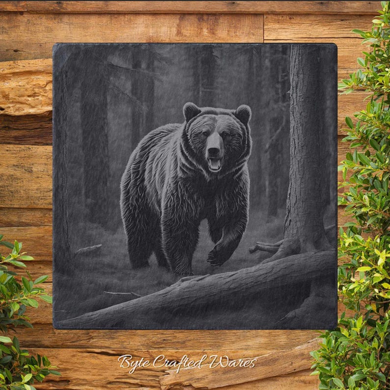 Bear Family in the Forest Laser Ready Engraving PNG File, Slate Board ...
