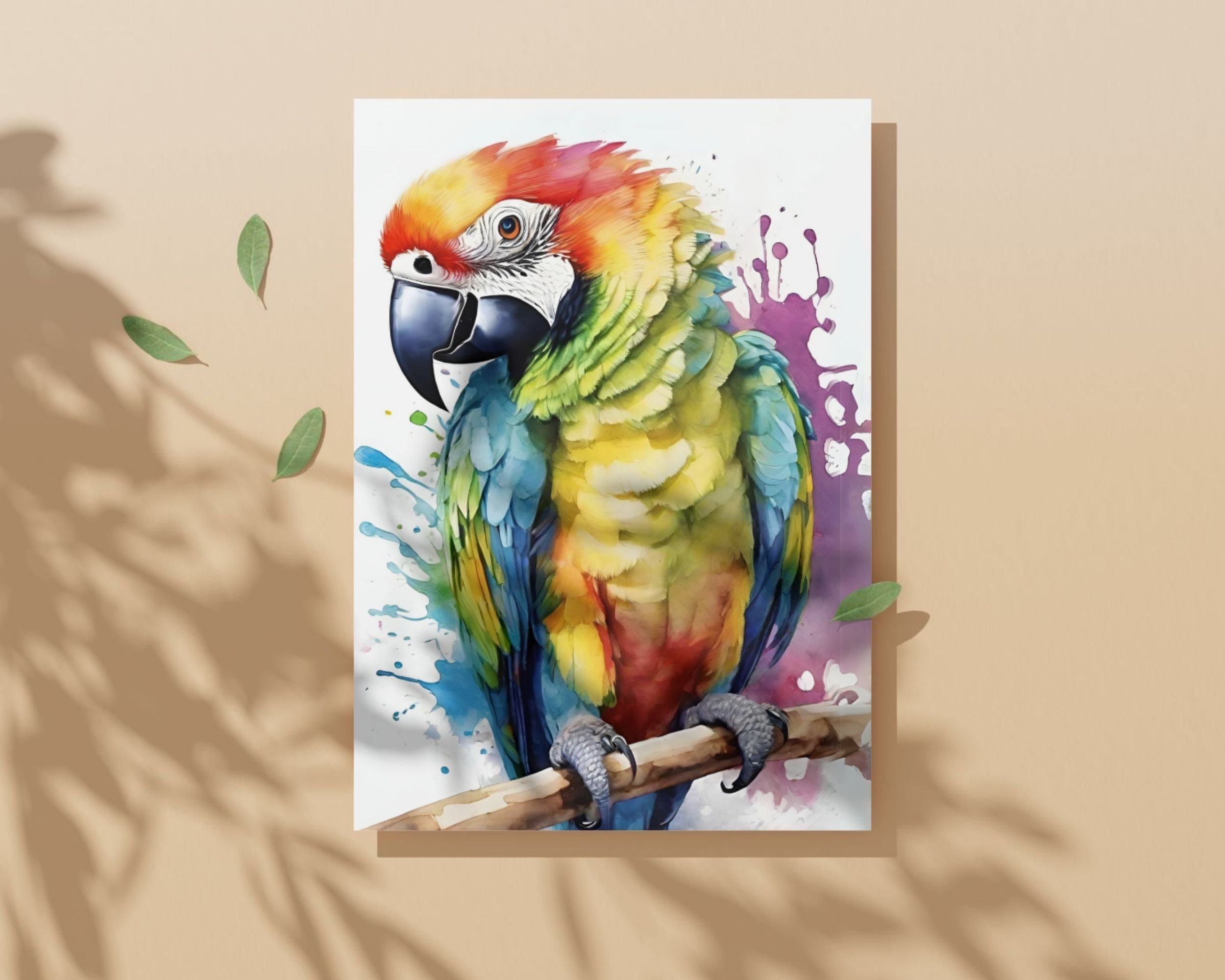 Parrot Watercolor Art Print, Parrot Painting Wall Art Decor, Parrot ...