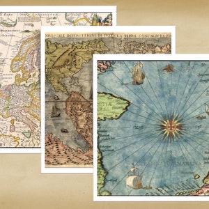 20 Old Vintage Maps Digital Paper, World Map Antique Maps, Digital ...