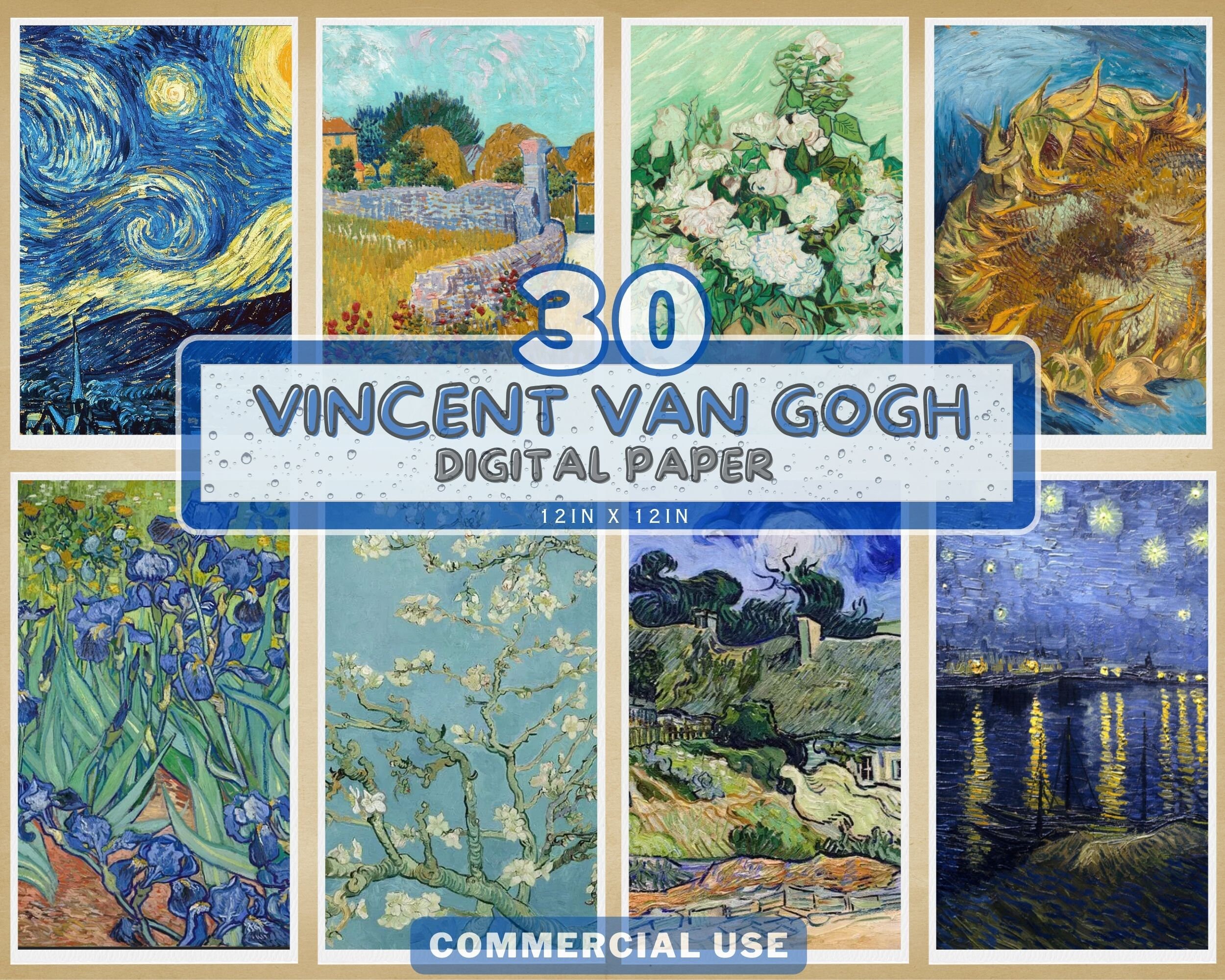 30 Vincent Van Gogh Paintings Digital Paper Van Gogh Paintings, Digital ...
