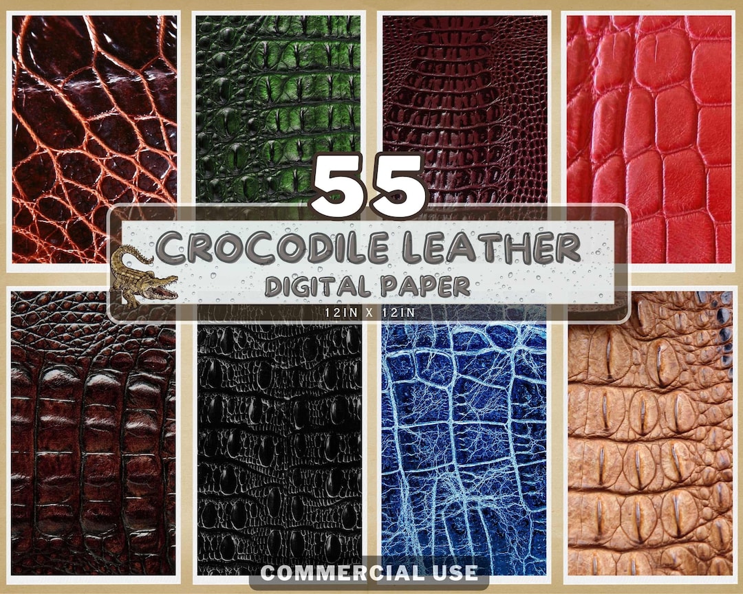 55 Leather Crocodile Textures - Digital Leather - Leather Background ...