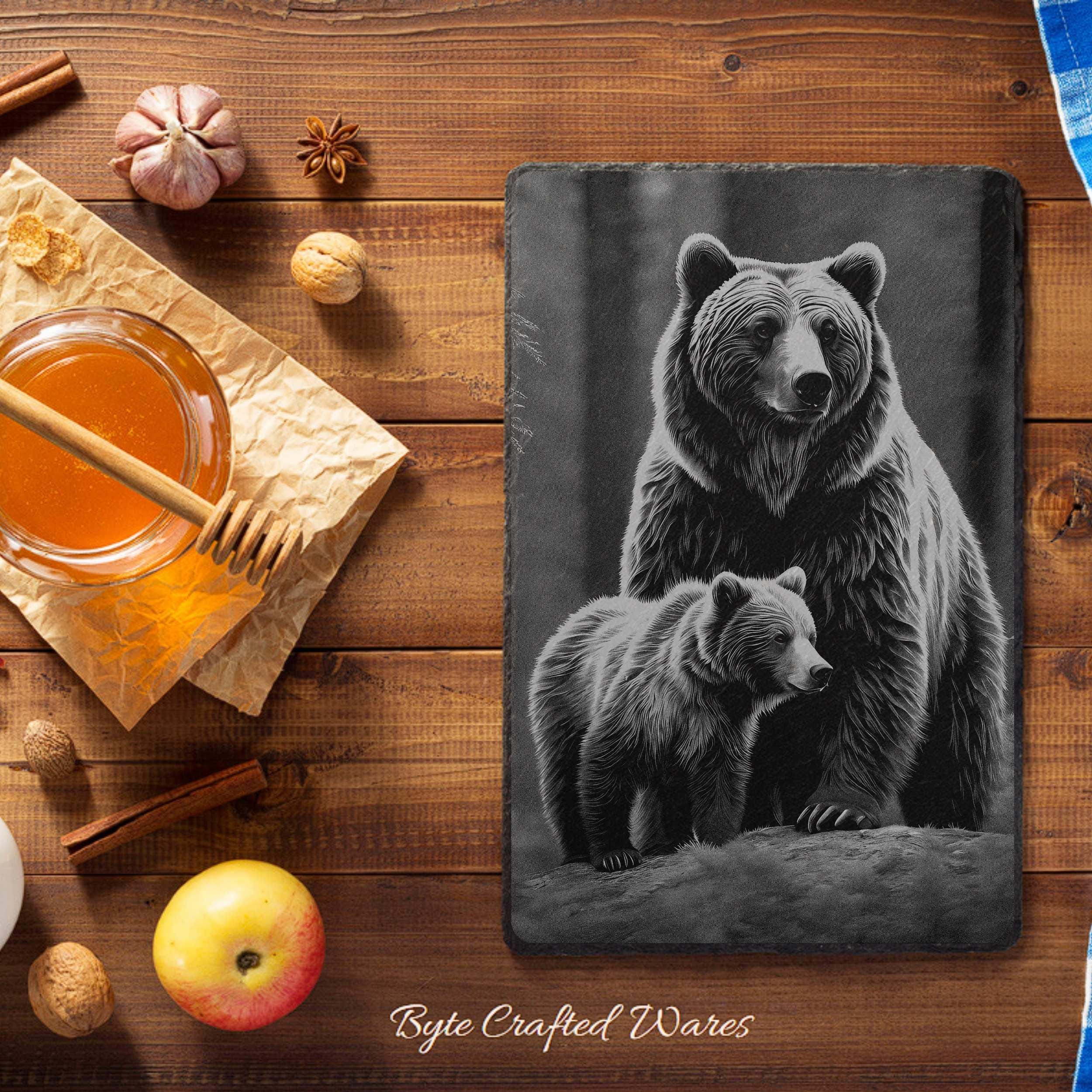 Bear Family in the Forest Laser Ready Engraving PNG File, Slate Board ...
