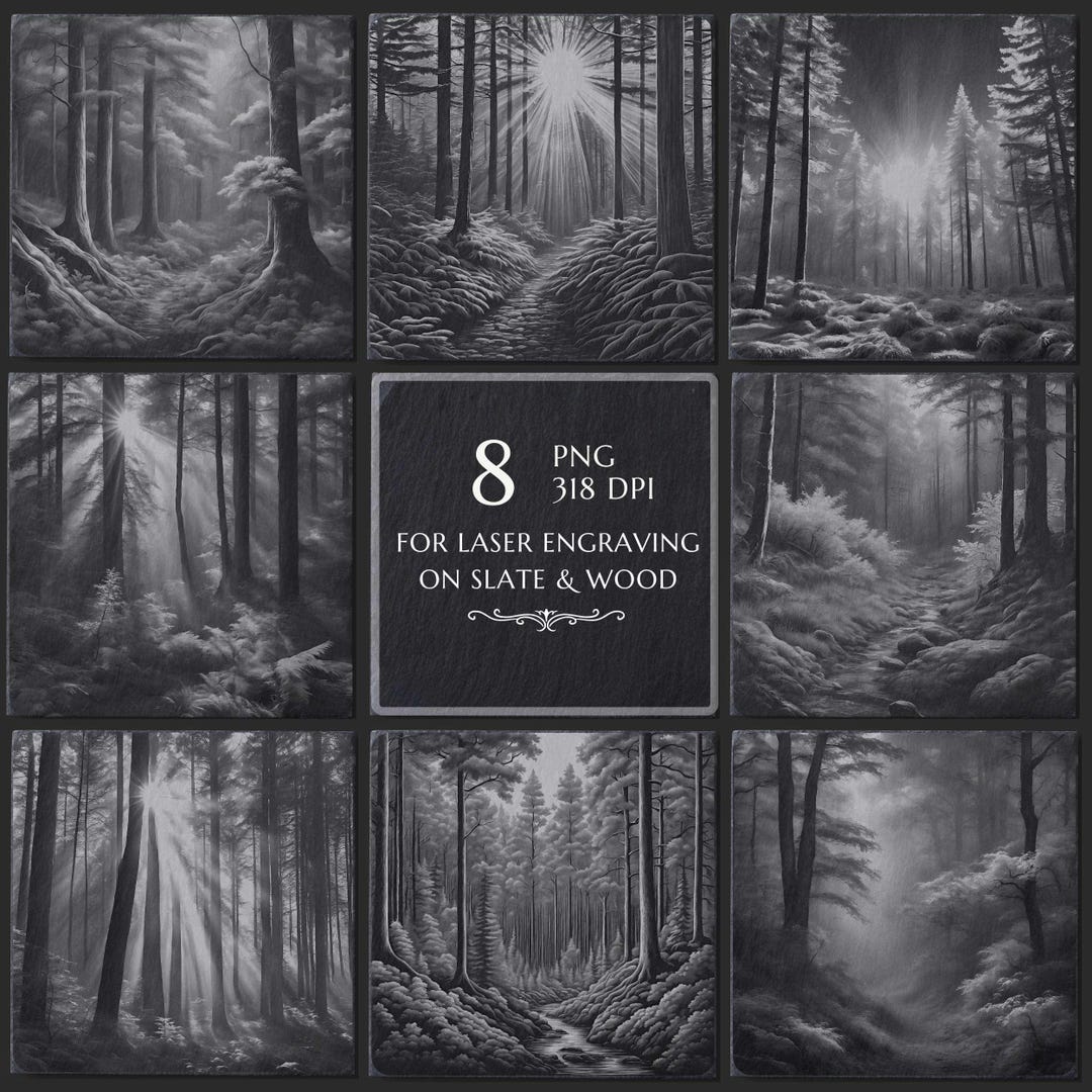 8 Forest Landscape PNG, Wildlife Bundle, Laser Engrave, Nature Laser ...