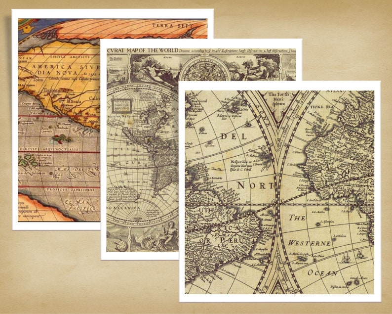 20 Old Vintage Maps Digital Paper, World Map Antique Maps, Digital Paper, Digital Backgrounds ...