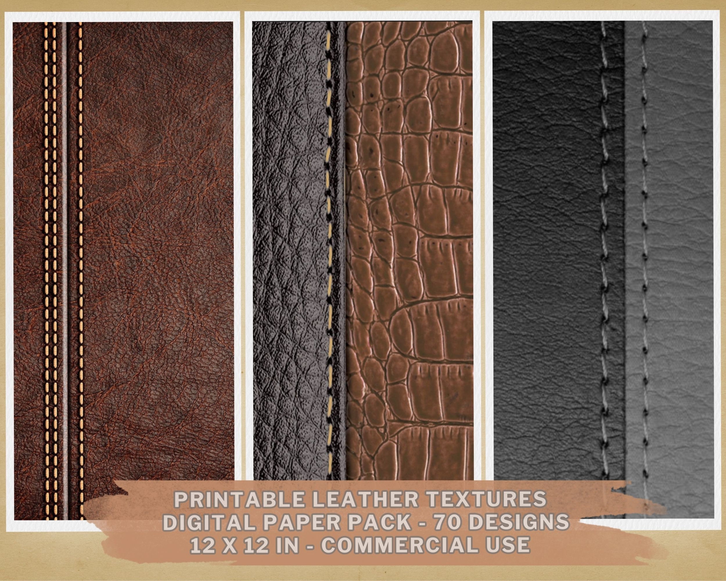 70 Leather Textures Digital Papers, Rustic Leather Page, Leather ...