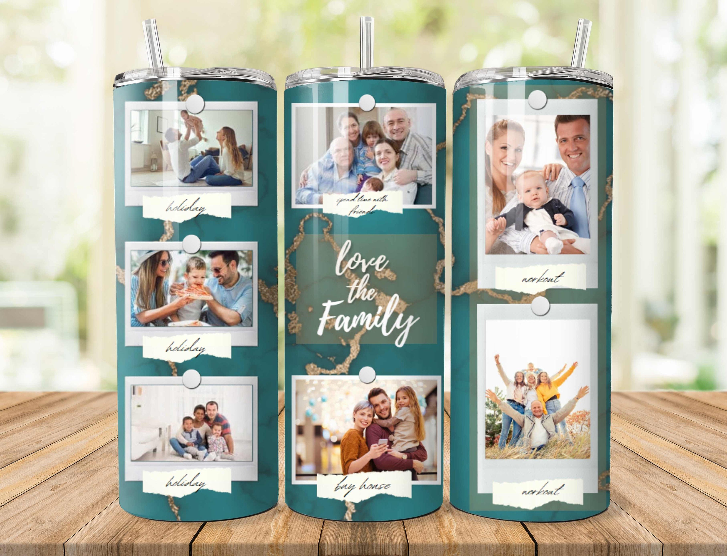 Photo Tumbler Wrap PNG, Add Own Text and Family Photo, Photo Tumbler ...