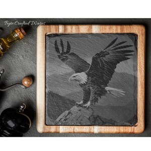 Bald Eagle Patriot Laser Engraving PNG, Slate + Wood Engraving Bundle ...