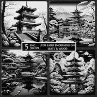 Japanese Garden Scene Vector, Zen Garden Vector, Traditional Japanese ...