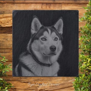 Siberian Husky PNG Laser Engraving File, Dog Breed Laser Burn, Slate ...