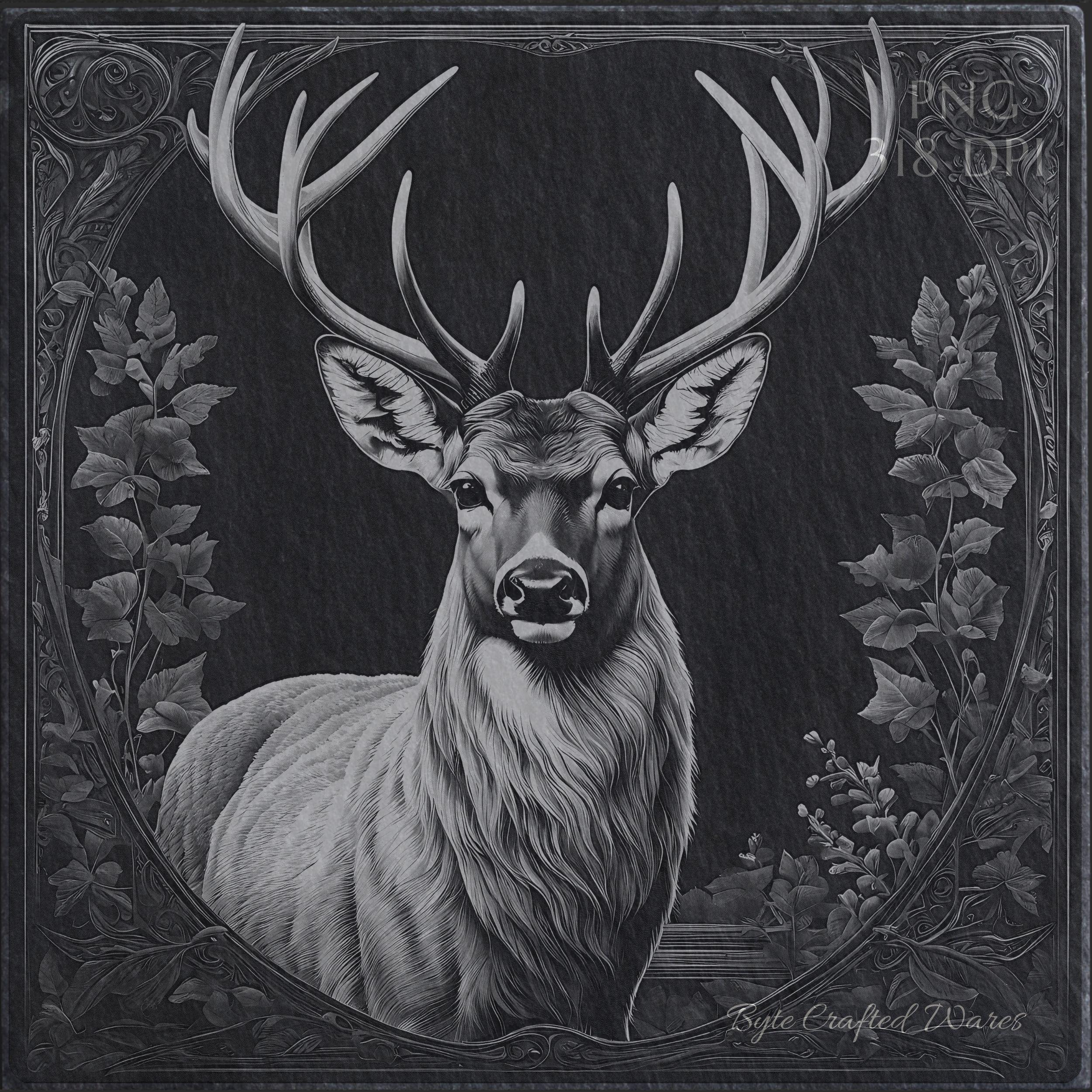 Deer PNG Laser Engraving Bundle, Moose Elk Laser Burn File, Slate ...