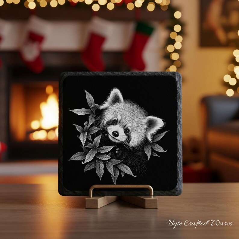 Red Panda Laser Engraving PNG Files, Slate Coaster Etching Designs for ...