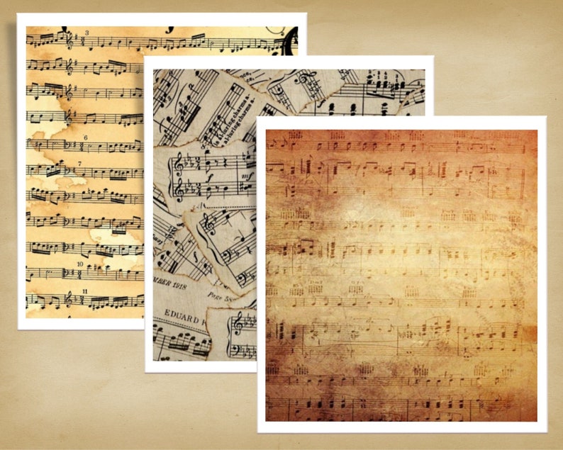 25 Old Music Backgrounds - Sheet Music - Digital Papers, Vintage Sheet ...