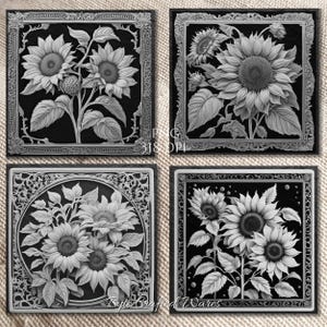 3D Sunflower Laser Engraving PNG File, Laser Burn Floral Illusion ...