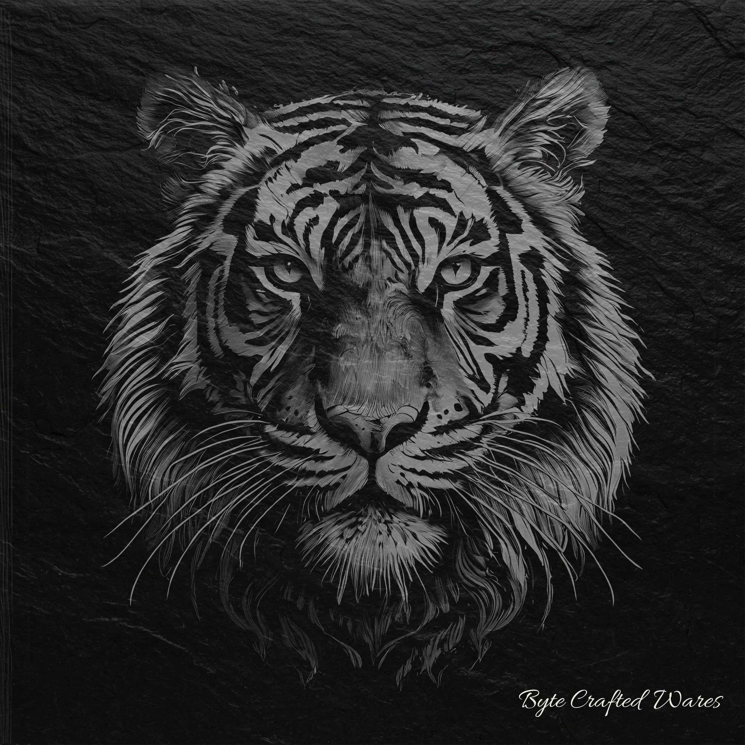 Tiger PNG Laser Ready Engraving File, Slate and Wood Engraving Bundle ...