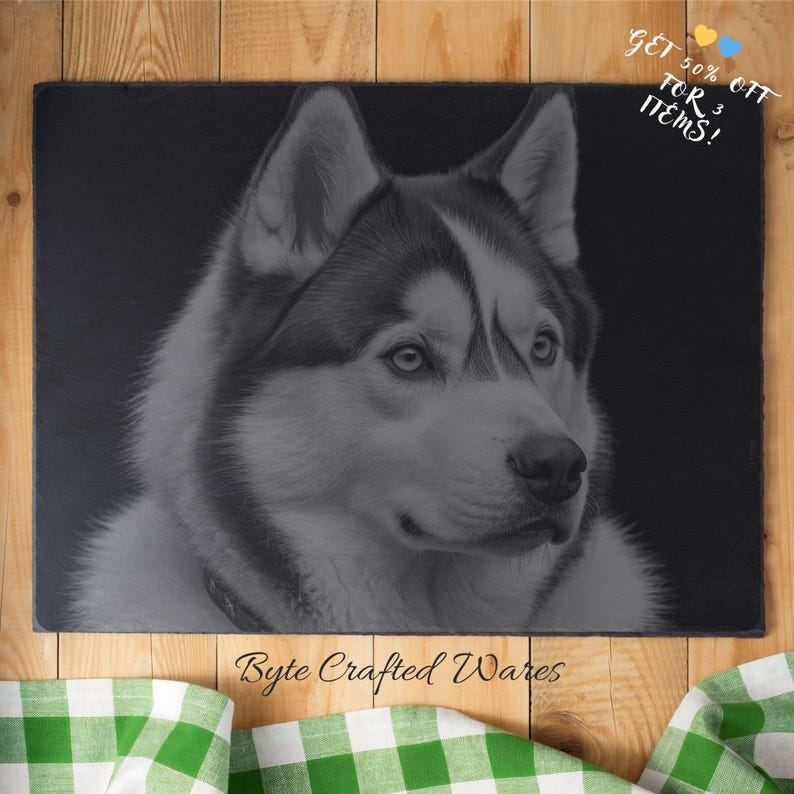 Siberian Husky PNG Laser Engraving File, Dog Breed Laser Burn, Slate ...