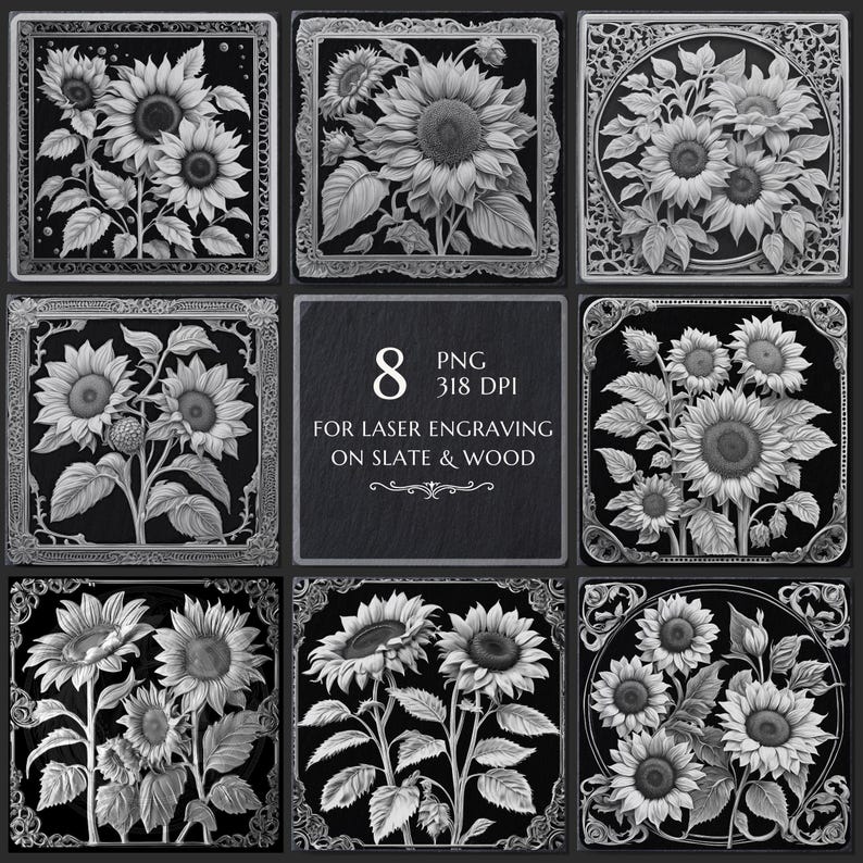 3D Sunflower Laser Engraving PNG File, Laser Burn Floral Illusion ...