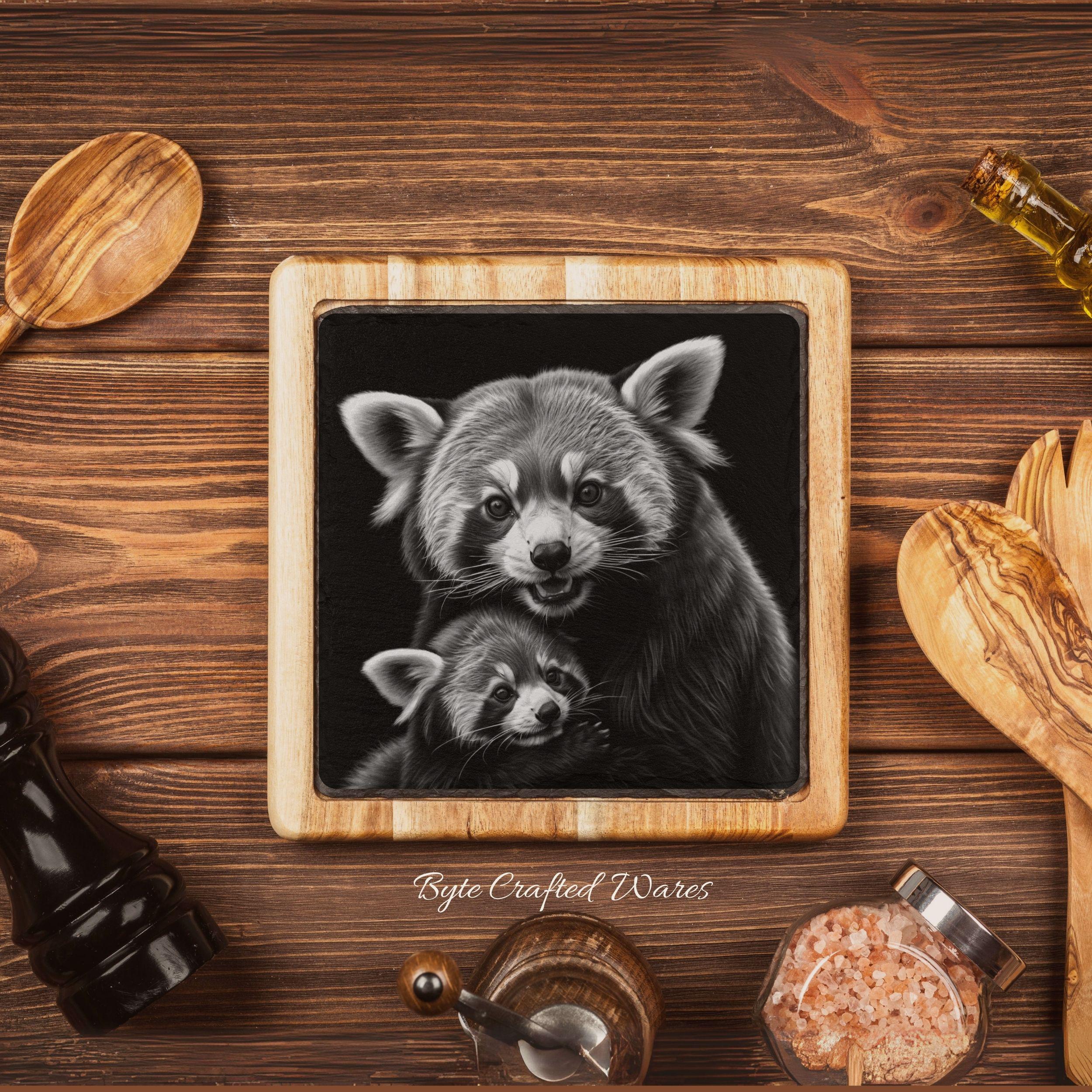 Red Panda Laser Engraving PNG Files, Slate Coaster Etching Designs for ...