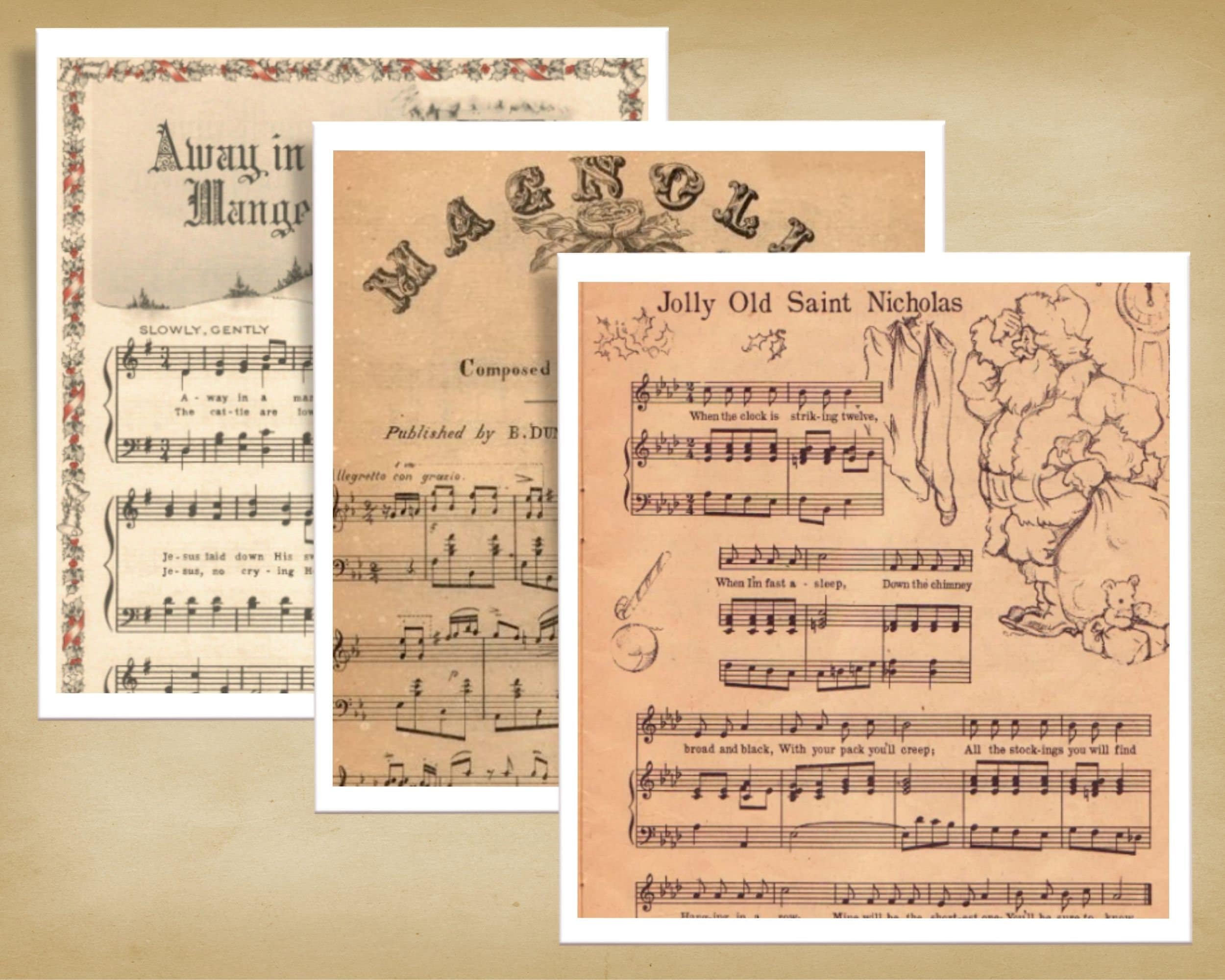 25 Old Music Backgrounds Sheet Music Digital Papers, Vintage Sheet ...