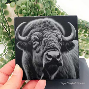 Bison PNG Laser Ready Engraving File, Buffalo Laser Burn PNG, Wildlife ...