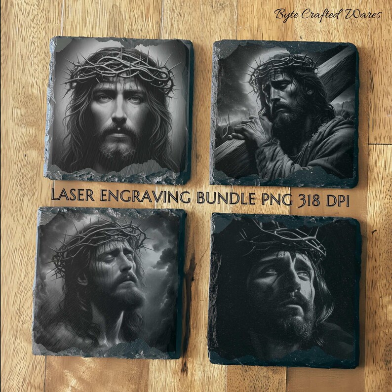 Jesus Christ Thorns Laser Engraving PNG, Religious Prayer Coaster ...