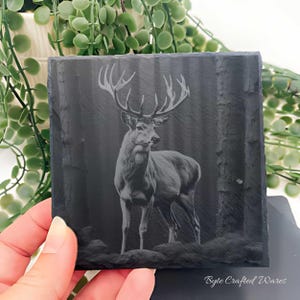 Forest Deer PNG Laser Ready Engraving File, Slate and Wood Laser Burn ...