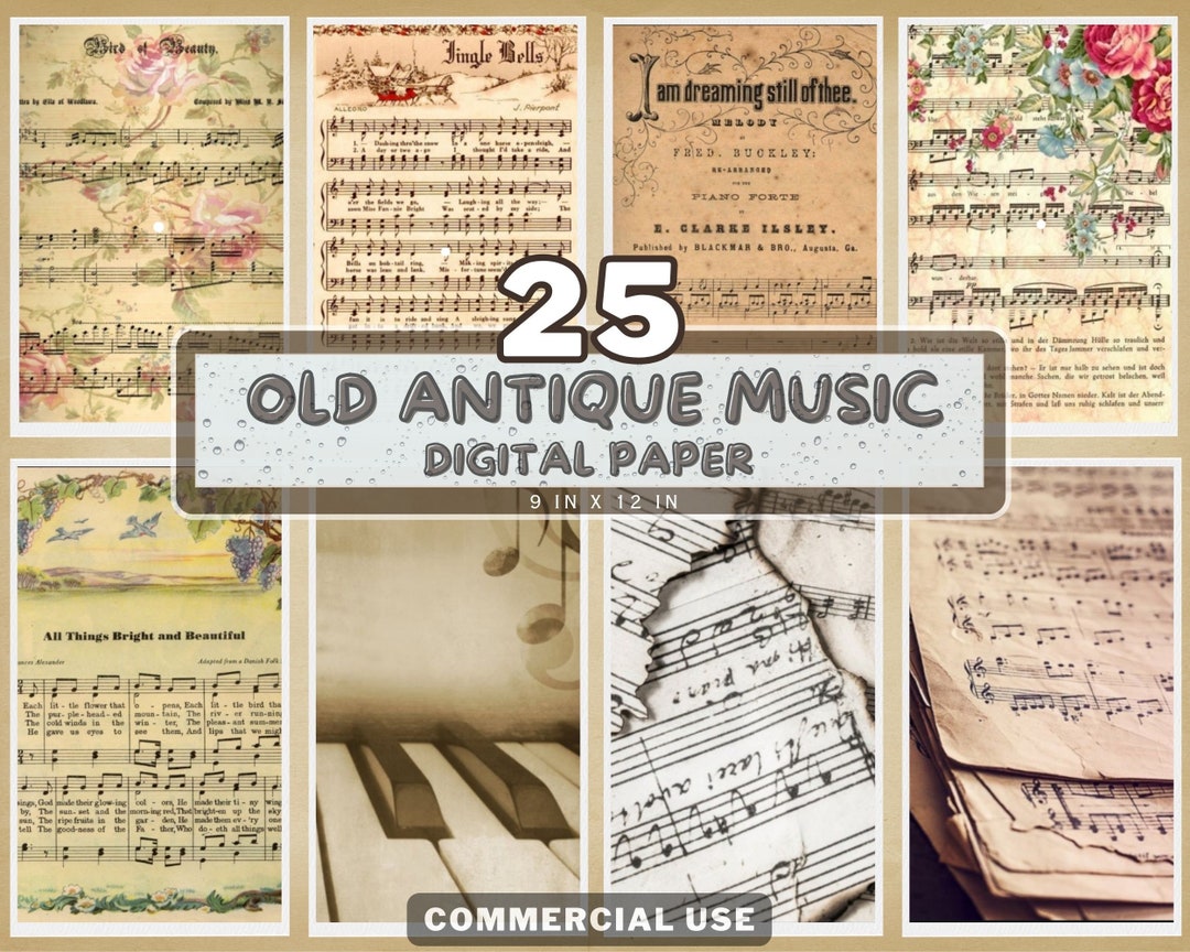 25 Old Music Backgrounds - Sheet Music - Digital Papers, Vintage Sheet ...