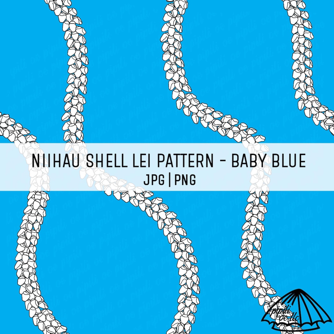 Niihau Shell Lei Pattern - Baby Blue Background - Hawaiian Shell Lei ...