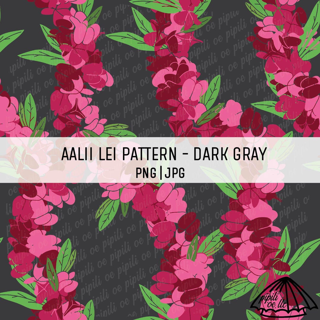 Aalii Lei Pattern - Dark Gray - Hawaiian Lei Print - Floral Seamless ...