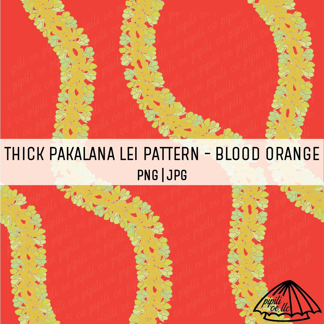 Thick Pakalana Lei Pattern on Blood Orange - Hawaii Seamless Pattern ...