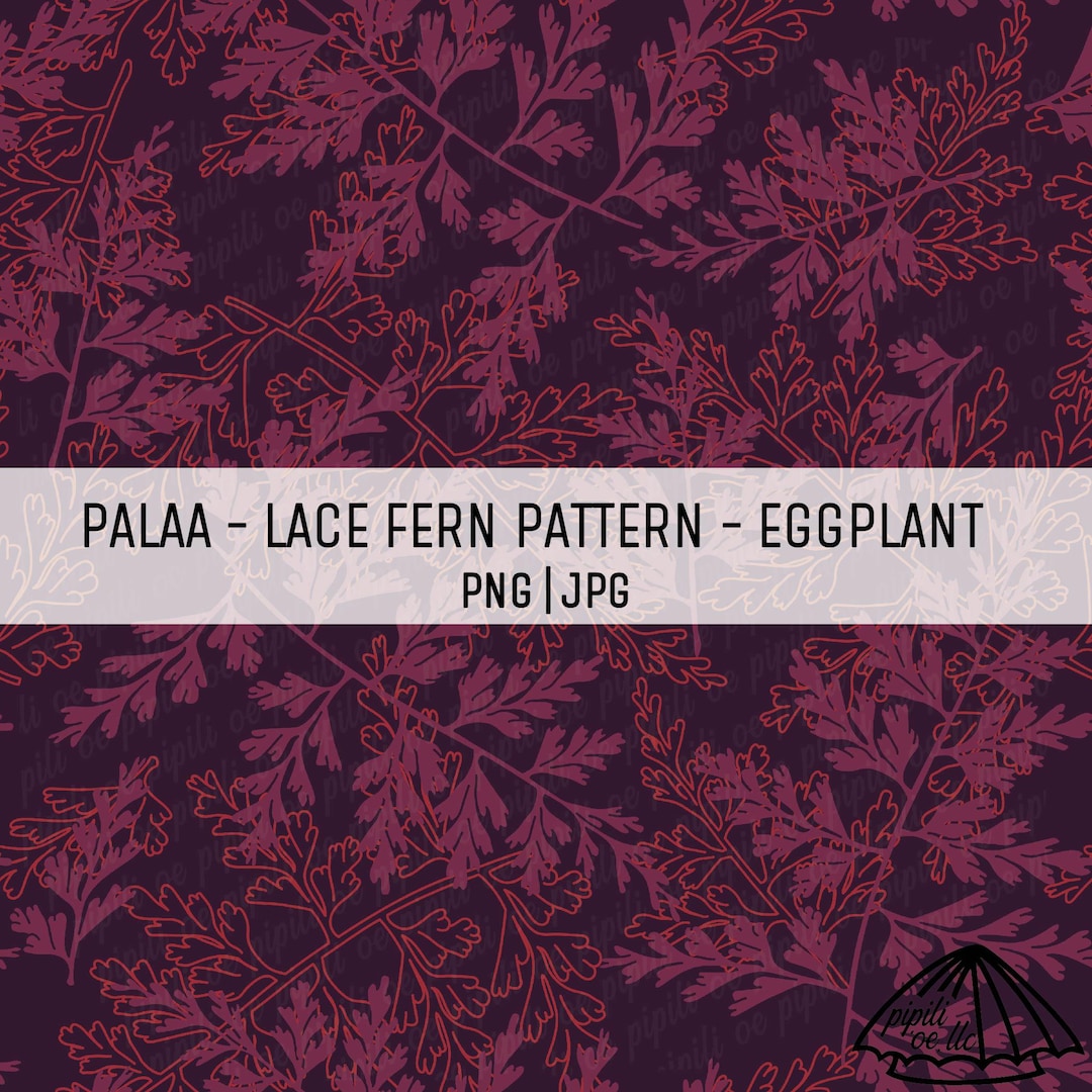 Palaa - Hawaiian Lace Fern Pattern - Eggplant - Hawaii Seamless ...