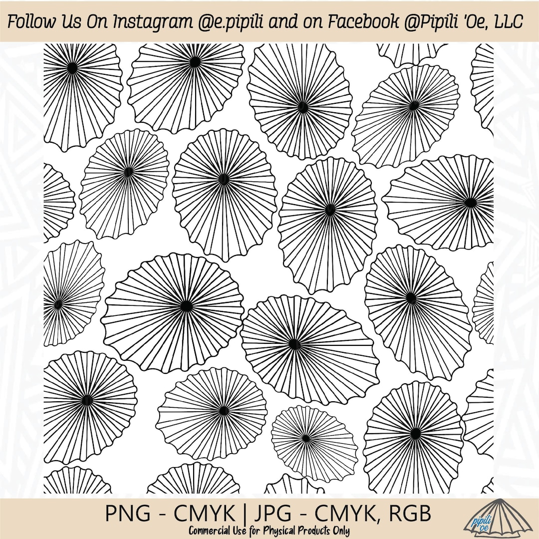 Opihi Pattern - White - Opihi Seamless Repeating Pattern - Hawaii Ocean ...