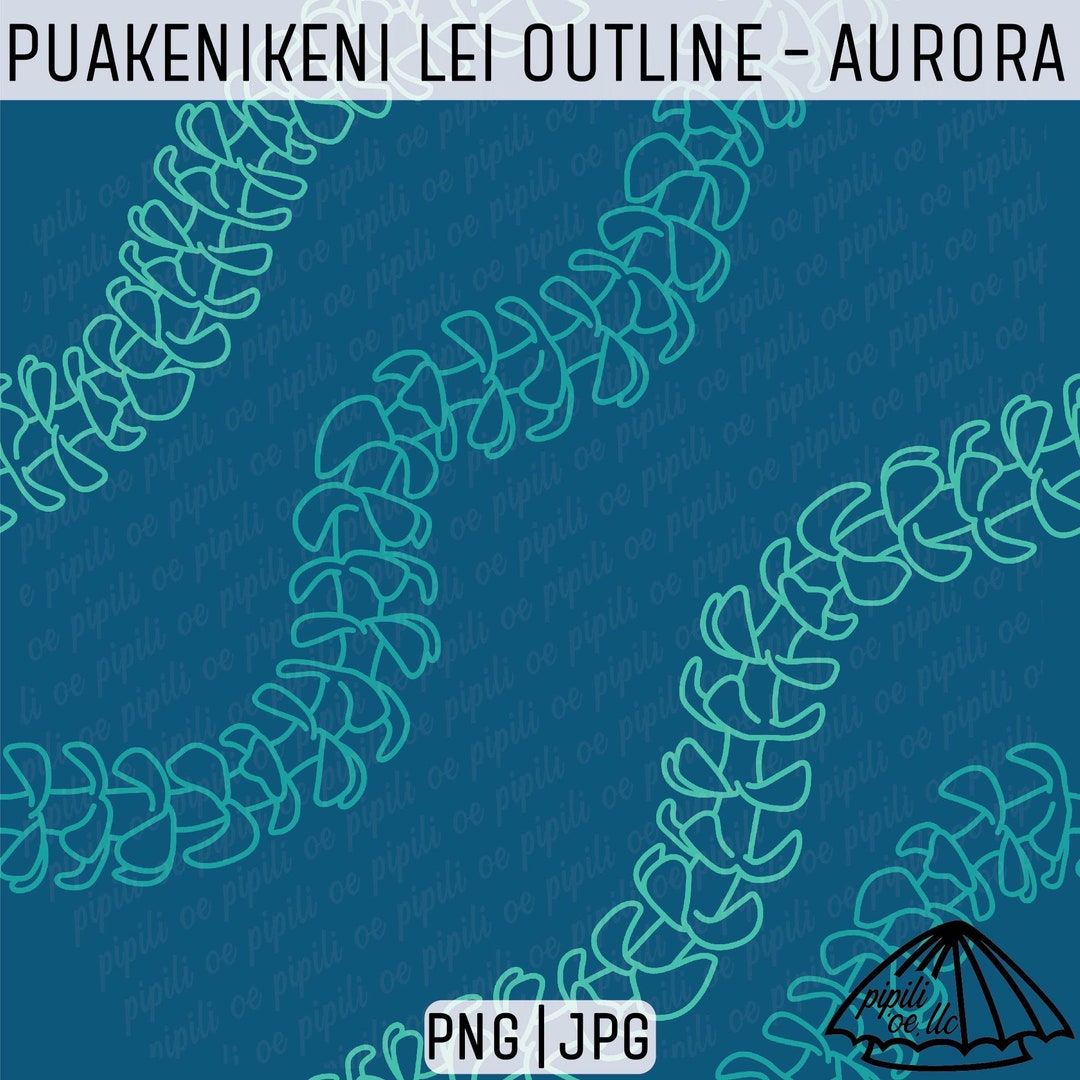 Puakenikeni Lei Outline Pattern - Aurora - Hawaii Seamless Design ...