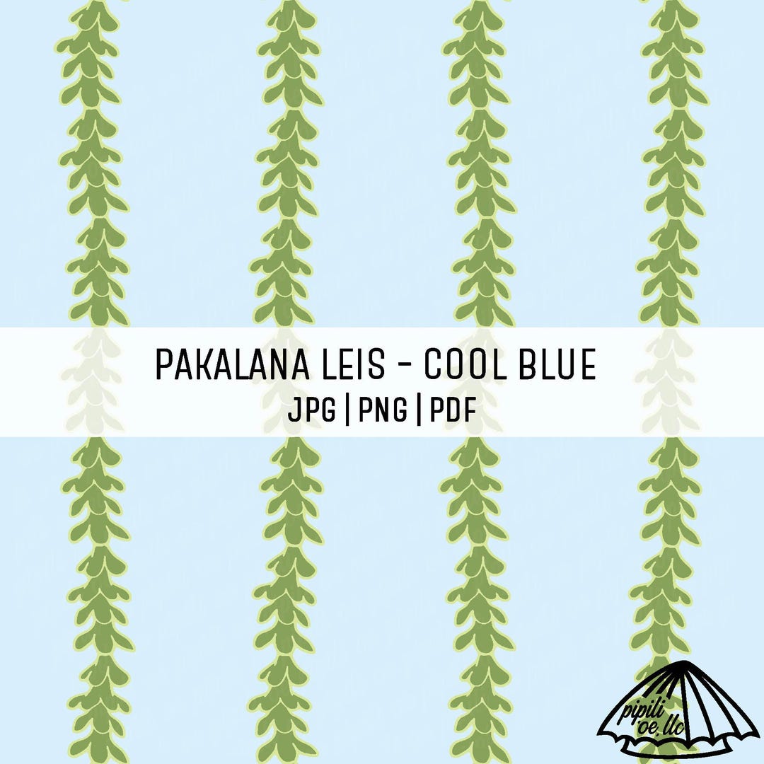 Pakalana Leis Repeated Pattern With Cool Blue Background - Seamless ...