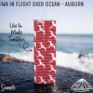Iwa in Flight Over the Ocean Pattern - Auburn - Iwa Bird Seamless ...