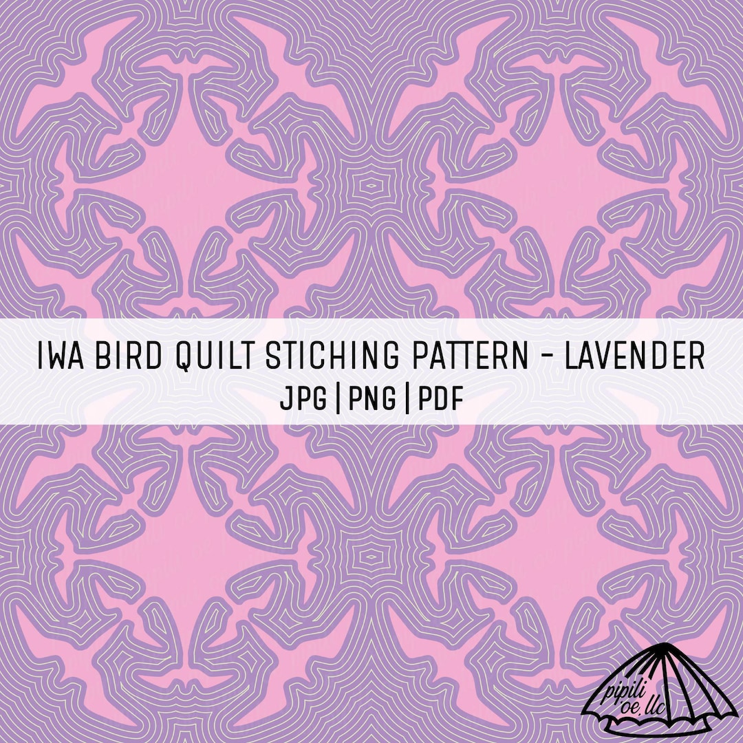 Iwa Bird Quilt Pattern - Lavendel - Iwa Bird Hawaiian Quilt Design ...