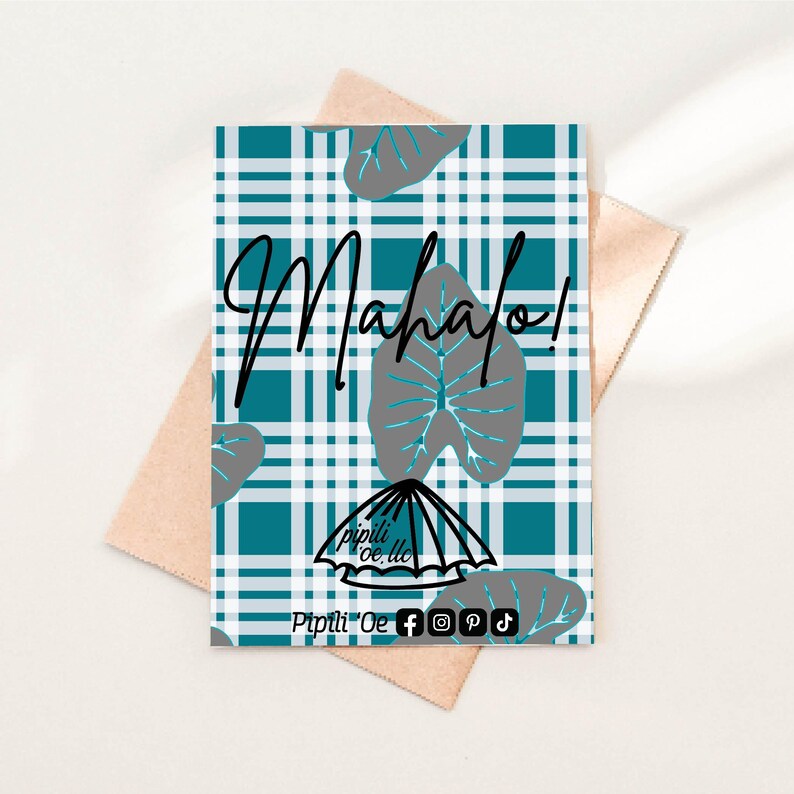 Kalo Leaves and Palaka Pattern - Teal - Hawaiian Design for Sublimation ...