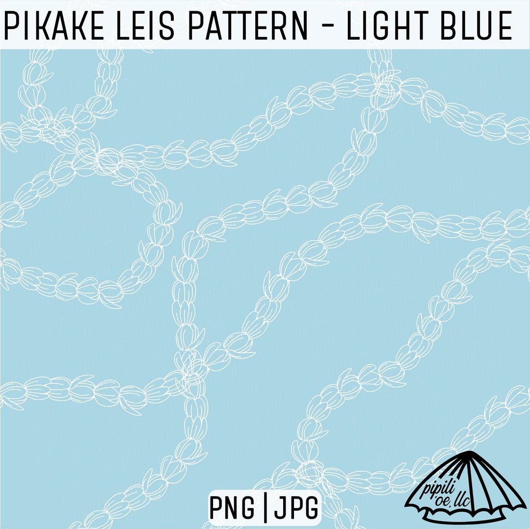 Pikake Leis Pattern - Light Blue - Pikake Lei PNG - Lei Strand Seamless ...