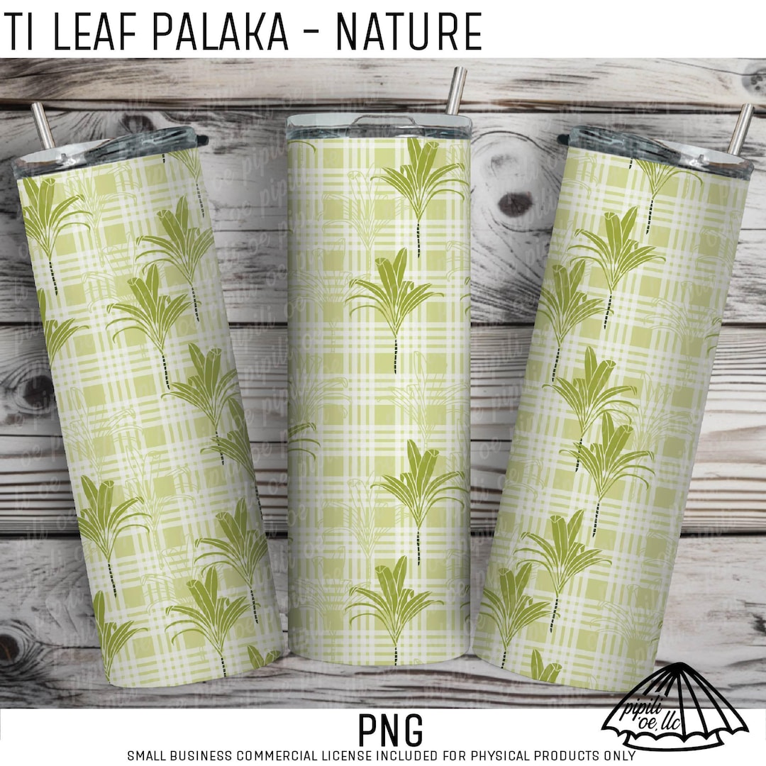 Ti Leaf Plant Pattern on Palaka for Sublimation on Skinny Tumblers ...