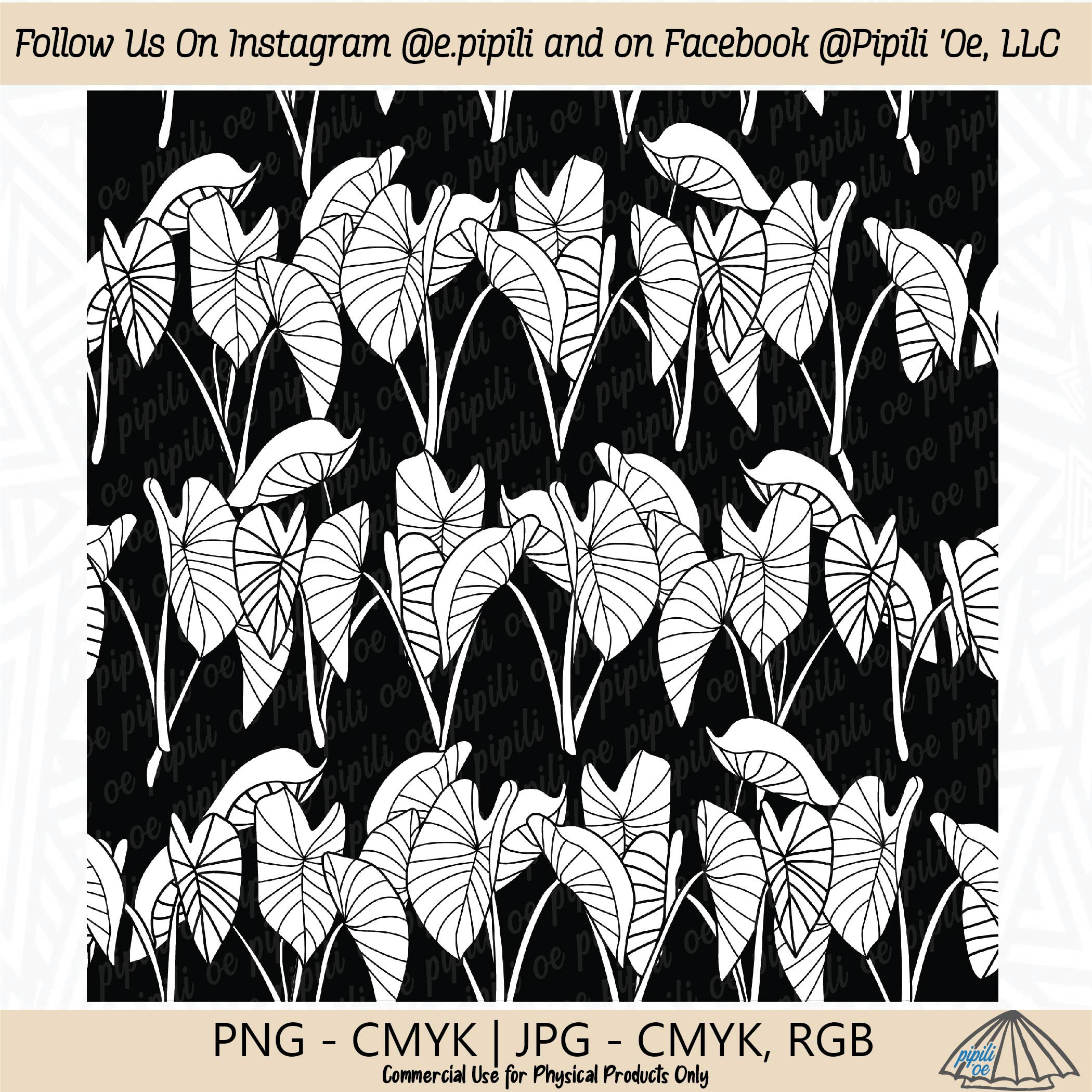 Kalo Lo'i Pattern PNG Kalo Plant Repeating Pattern Taro Plant Seamless ...