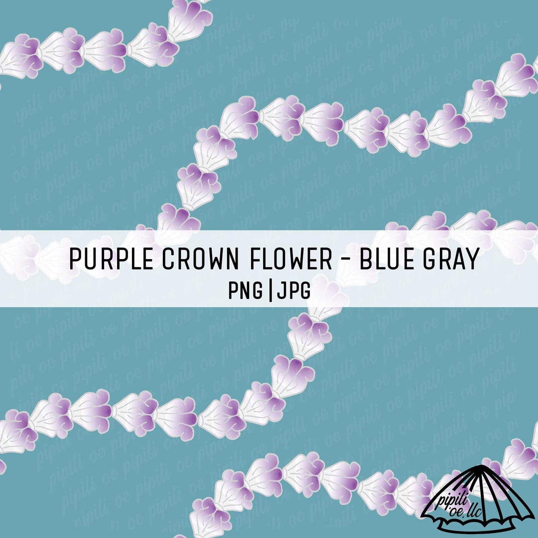 Purple Crown Flower Lei Pattern - Blue Gray - Hawaiian Lei Strand ...