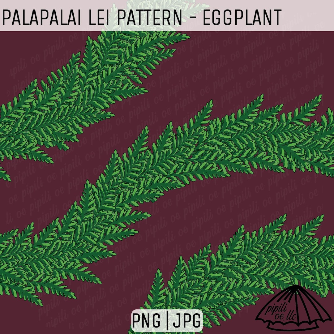Palapalai Lei Pattern - Eggplant - Palapalai Fern Seamless Pattern ...
