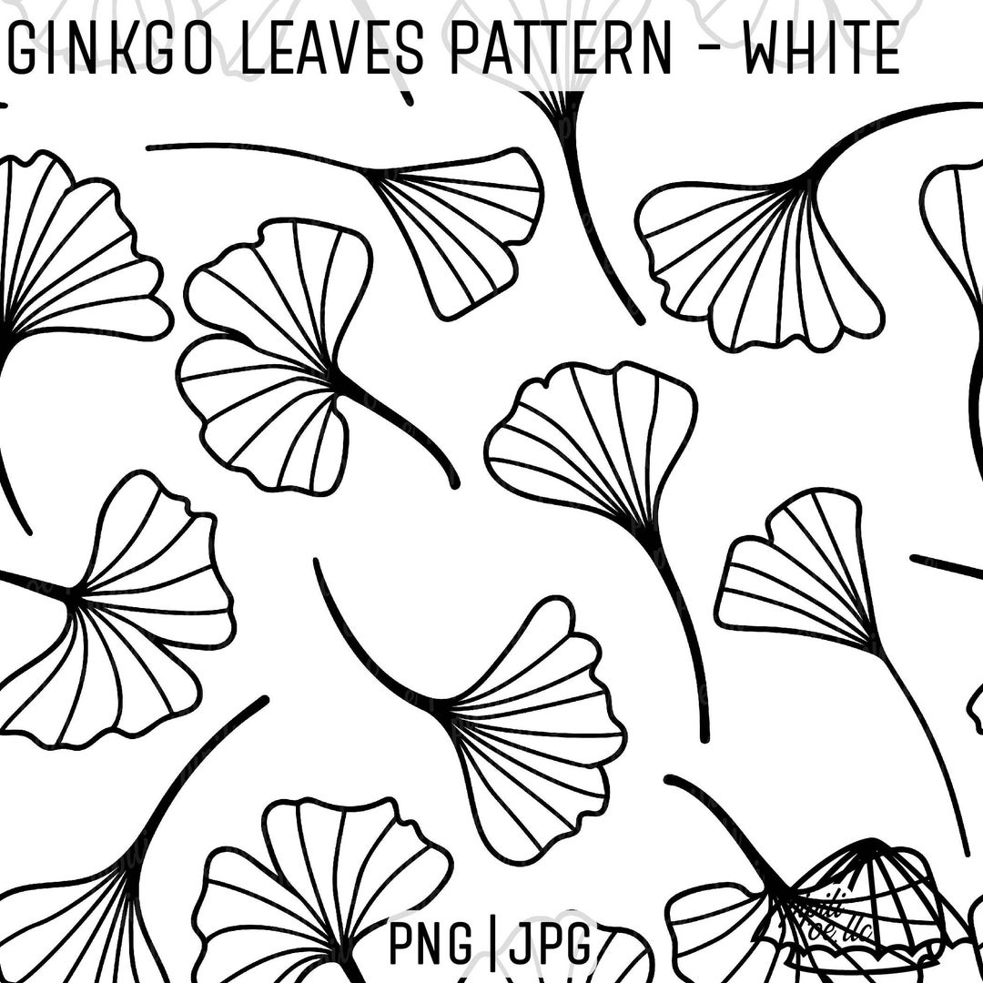 Ginkgo Leaves Pattern - White - Ginkgo Leaf - Seamless Pattern PNG ...