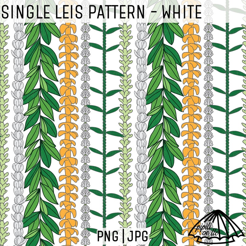 Single Leis Pattern - White - Puakenikeni Lei - Pikake Lei - Maile Lei ...