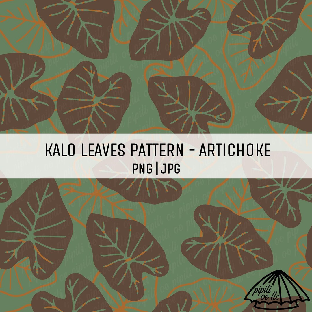 Kalo Leaves Pattern - Artichoke - Hawaiian Design for Sublimation ...