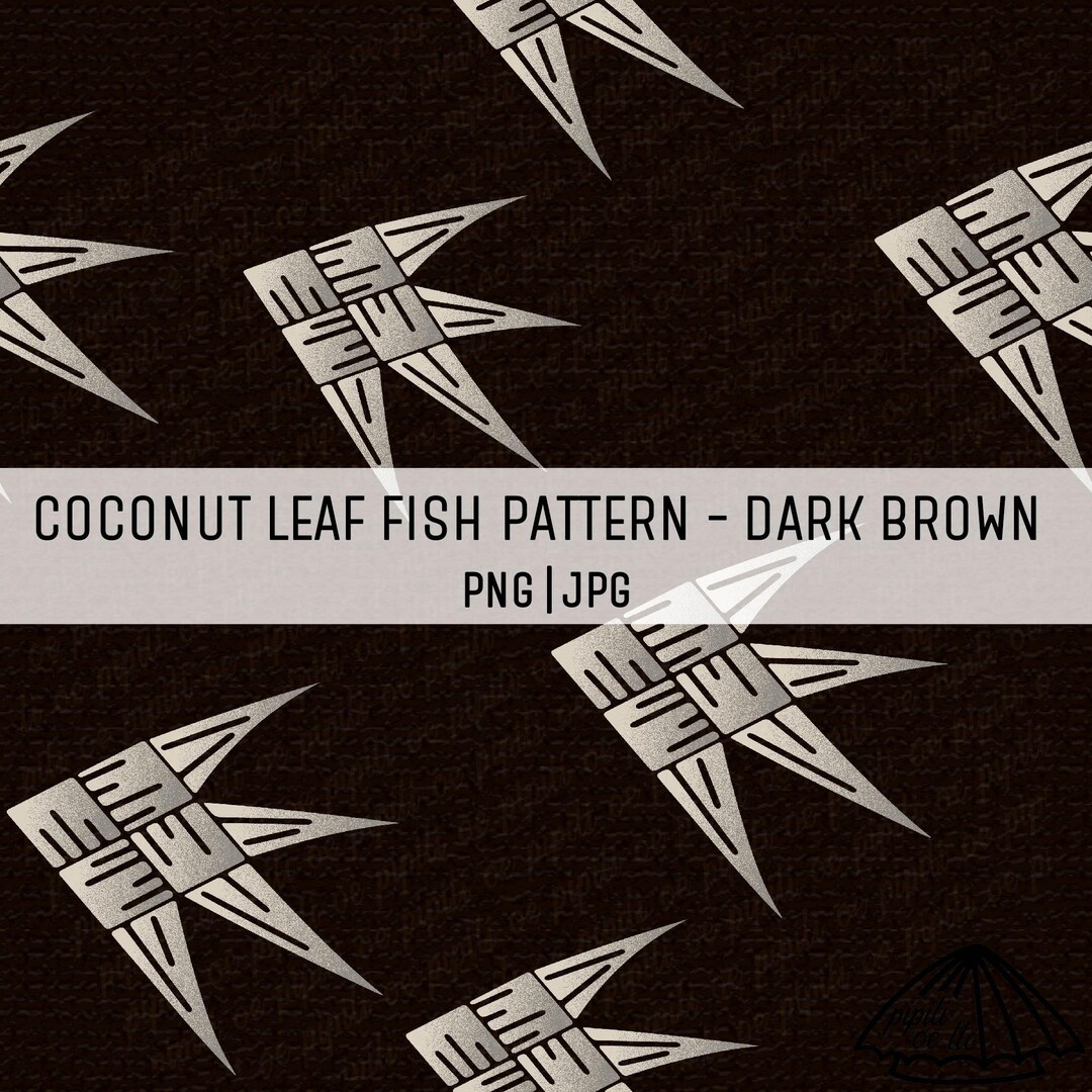 Coconut Leaf Fish Pattern - Dark Brown - Lauhala Woven Fish Pattern ...